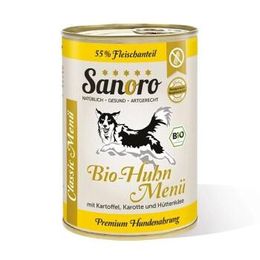 Sanoro Menü Classic vom Bio-Huhn mit 55 % Fleischanteil - 12x400g