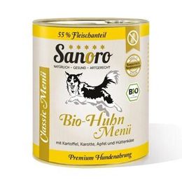Sanoro Menü Classic vom Bio-Huhn mit 55 % Fleischanteil 6x800g