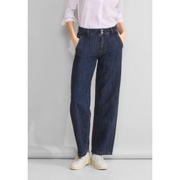 Street One High-waist-Jeans mit 2-Knopf-Verschluss, blau