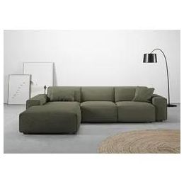 Ecksofa Andas "Glimminge auch in Breitcord, Feincord, Bouclé + Easy care-Bezug" Sofas Gr. B/H/T: 294cm x 71cm x 191cm, Bouclé, Recamiere links, grün L-Form, Breite 294, Zierkissen