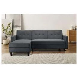 Ecksofa DOREL HOME "Hartford II" Sofas Gr. B/H/T: 213cm x 83cm x 154cm, Cord, Recamiere beidseitig montierbar, grau (anthrazit) mit Bettfunktion und Stauraum, Recamiere beidseitig montierbar