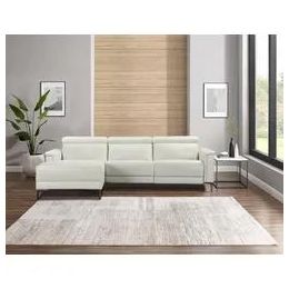 Ecksofa Places of Style "Lund, L-Form, 261cm" Sofas Gr. B/H/T: 261cm x 97cm x 179cm, Kunstleder, Recamiere links, manuelle Relaxfunktion auf Seite gegenüber der Recamiere, beige (creme) mit man. o. elektr. Relaxfunktion und USB Kopfteilverstellg