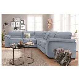 Sit & More Ecksofa SIT & MORE "Montego L-Form" Sofas Gr. B/H/T: 256cm x 88cm x 227cm, Struktur, langer Schenkel links, mit Bettfunktion-mit Schubkasten, grau (hellgrau) wahlweise mit Bettfunktion und Schubkasten