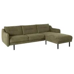 Ecksofa Andas "Nordfyn L-Form" Sofas Gr. B/H/T: 239cm x 81cm x 166cm, Luxus-Microfaser Lederoptik, Recamiere rechts, grün (oliv) edles Design in 3 Bezugsqualitäten, by Morten Georgsen