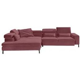 Ecksofa Gallery M BRANDED BY MUSTERRING "Felicia Due L-Form" Sofas Gr. B/H/T: 312cm x 69cm x 216cm, Velours, mega-Recamiere links, mit Sitzvorzug manuell, rot Wahlweise mit Sitzvorzug, inkl. Kopfteilverstellung, Sitzhöhe 40 cm