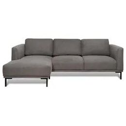 Ecksofa OTTO products "Fillin, L-Form" Sofas Gr. B/H/T: 242cm x 82cm x 152cm, Chenille, Recamiere links, grau (warm grey) Struktur hergestellt aus recycelten PET-Flaschen und im Leinen-Mix