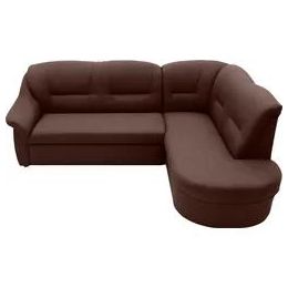 Ecksofa DOMO collection "Faenza L-Form" Sofas Gr. B/H/T: 232cm x 88cm x 176cm, Microfaser, Ottomane rechts, ohne Bettfunktion, braun (dunkelbraun) DOMO collection Ecksofa, mit Ottomane, wahlweise Bettfunktion