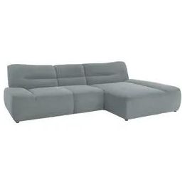 Ecksofa DOMO collection "Cesena L-Form" Sofas Gr. B/H/T: 288cm x 81cm x 175cm, Struktur fein, Recamiere rechts, mit Wellenunterfederung, grün (mint)