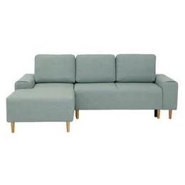 Ecksofa Inosign "Samu L-Form" Sofas Gr. B/H/T: 235cm x 93cm x 160cm, Struktur fein, Recamiere links, mit Bettfunktion-mit Bettkasten, grün (mint) wahlweise mit Bettfunktion und Bettkasten