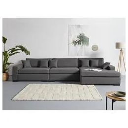 Guido Maria Kretschmer Home & Living Sofa-Eckelement GUIDO MARIA KRETSCHMER HOME & LIVING "Skara XXL L-Form" Polsterelemente Gr. Struktur fein, Ottomane rechts, Federkernpolsterung, grau (anthrazit) Lounge-Sofa XXL mit Federkern-Polsterung, in vielen Bezugsvarianten