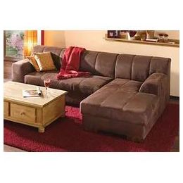 Ecksofa Home Affaire "Falk L-Form", braun (mocca), B:262cm H:77cm T:159cm, Sofas, mit Federkern und wahlweise mit Bettfunktion