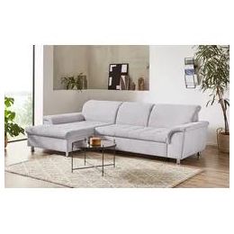 Ecksofa DOMO collection "Franzi L-Form", grau (hellgrau), B:279cm H:81cm T:170cm, Sofas, wahlweise mit Kopfteilverstellung (dann Tiefe: 170 cm)