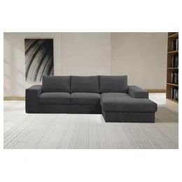 Ecksofa WERK2 "Rozzana" Sofas Gr. B/H/T: 287cm x 84cm x 190cm, Cord, Recamiere rechts, grau (anthrazit) Design Ecksofa mit hohem Komfort in trendig-weichem Cord & Breitcord