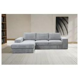 Ecksofa WERK2 "Rozzana" Sofas Gr. B/H/T: 287cm x 84cm x 190cm, Cord, Recamiere links, grau Design Ecksofa mit hohem Komfort in trendig-weichem Cord & Breitcord