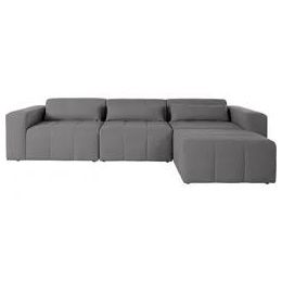 Ecksofa LeGer Home by Lena Gercke "Maileen L-Form" Sofas Gr. B/H/T: 322cm x 74cm x 155cm, Struktur weich, Recamiere rechts, grau Modulsofa, bestehend aus 4 Modulen, Farben mixbar