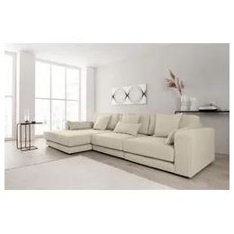 Ecksofa OTTO products "Grenette L-Form" Sofas Gr. B/H/T: 326cm x 77cm x 154cm, Baumwollmix, Ottomane links, beige (natur) Modulsofa, im Baumwoll-Leinenmix oder aus recycelten Stoffen