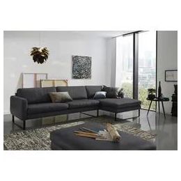 Ecksofa 3C Candy "Aidan L-Form" Sofas Gr. B/H/T: 318cm x 81cm x 154cm, Chenille, Longchair rechts, grau (graphit) eleganter Stil mit hohem Sitzkomfort