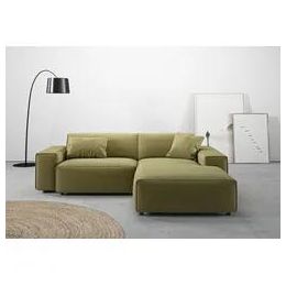 Ecksofa Andas "Glimminge L-Form auch in Breitcord, Feincord + Easy care-Bezug" Sofas Gr. B/H/T: 234cm x 71cm x 191cm, Chenille-Struktur, Ottomane rechts, grün (pistazie) Breite 234, Zierkissen