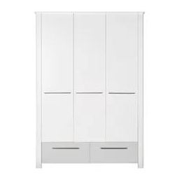 Kleiderschrank Roba "Linus, 3-türig, Kinderkleiderschrank" Gr. B/H/T: 137cm x 200cm x 53cm, 3 St., grau (weiß/grau) Baby Schränke