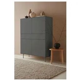 Highboard LeGer Home by Lena Gercke "Essentials" Sideboards Gr. B/H/T: 112cm x 144cm x 42cm,, grau (anthrazit) Höhe: 144cm, MDF lackiert, Push-to-open-Funktion