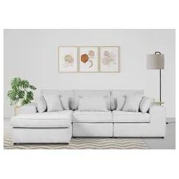 Ecksofa RAUM.ID "Florid L-Form" Sofas Gr. B/H/T: 280cm x 75cm x 162cm, Cord, Ottomane links, beige (creme) 3 Teile, bestehend aus Modulen, viele Bezugsqualitäten, auch in Cord