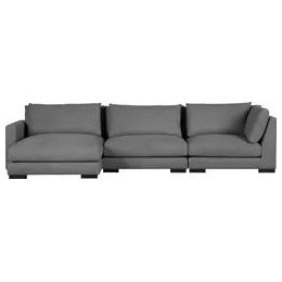 Ecksofa LeGer Home by Lena Gercke "Tvinna L-Form" Sofas Gr. B/H/T: 306cm x 76cm x 151cm, Struktur weich, Recamiere links, grau (hellgrau) Modulsofa, bestehend aus Eckteil, Recamiere und Mittelteil