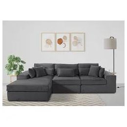 Ecksofa RAUM.ID "Florid L-Form" Sofas Gr. B/H/T: 280cm x 75cm x 162cm, Struktur, Ottomane links, schwarz 3 Teile, bestehend aus Modulen, viele Bezugsqualitäten, auch in Cord