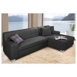 Ecksofa Inosign "Anzio, elegant und gemütlich, Breite 239cm, L-Form", schwarz, B:239cm H:75cm T:82cm, Sofas, wahlweise mit Bettfunktion