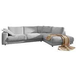 Ecksofa Places of Style "Enisa XXL B/T/H: 325/224/85 cm L-Form", grau (hellgrau), B:325cm, Cord (88% Polyester / 12% Polyacryl), Sofas, Kuschelig, gemütlich, in 5 Farben, Bezug in Cord, mit 2 Zierkissen