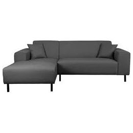 Ecksofa Home Affaire "ARROS L-Form" Sofas Gr. B/H/T: 235cm x 81cm x 163cm, Struktur fein, Recamiere links, grau (anthrazit) incl. loser Zierkissen, Maße BTH: 23516381 cm, auch in Cord