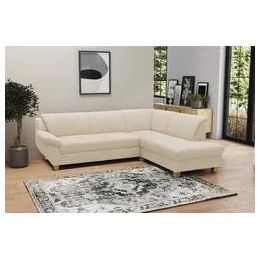 Ecksofa Home Affaire "Yesterday L-Form" Sofas Gr. B/H/T: 254cm x 80cm x 186cm, Cord, Ottomane rechts, mit Bettfunktion, beige (creme) wahlweise mit Bettfunktion, auch in Cord