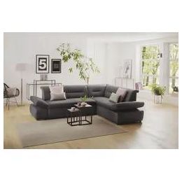 Ecksofa Inosign "Avesa L-Form", braun (schlamm), B:275cm H:80cm T:211cm, 100% Polyester, Sofas, Wahlweise mit Arm- und Bettfunktion, B/T/H: 275/211/80 cm