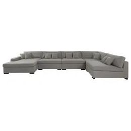 Guido Maria Kretschmer Home & Living Wohnlandschaft GUIDO MARIA KRETSCHMER HOME & LIVING "Skara XXL U-Form" Sofas Gr. B/H/T: 510cm x 86cm x 250cm, Struktur fein, Recamiere links, beige (greige) Lounge-Sofa XXL mit Federkern-Polsterung, in vielen Bezugsvarianten