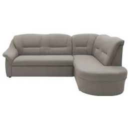 Ecksofa DOMO collection "Faenza L-Form" Sofas Gr. B/H/T: 232cm x 88cm x 176cm, Feinstruktur, Ottomane rechts, mit Bettfunktion, grau (stone) DOMO collection Ecksofa, mit Ottomane, wahlweise Bettfunktion