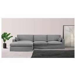 Ecksofa LeGer Home by Lena Gercke "Sölve L-Form" Sofas Gr. B/H/T: 320cm x 86cm x 175cm, Struktur, Recamiere links, grau mit optischer Husse, weicher Sitzkomfort