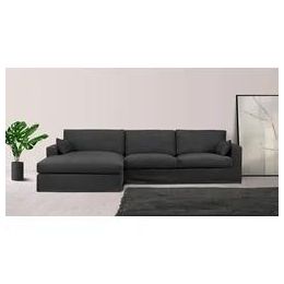 Ecksofa LeGer Home by Lena Gercke "Sölve L-Form" Sofas Gr. B/H/T: 320cm x 86cm x 175cm, Struktur, Recamiere links, grau (anthrazit) mit optischer Husse, weicher Sitzkomfort