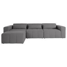 Ecksofa LeGer Home by Lena Gercke "Maileen L-Form" Sofas Gr. B/H/T: 322 cm x 74 cm x 155 cm, Struktur weich, Recamiere links, grau Modulsofa, bestehend aus 4 Modulen, Farben mixbar