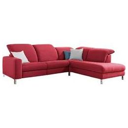 Ecksofa 3C Candy "L-Form" Sofas Gr. B/H/T: 284cm x 84cm x 241cm, Struktur, Ottomane rechts, ohne Funktion, rot Polsterecke, wahlweise mit Relaxfunktion