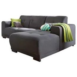 Ecksofa Home Affaire "Langeland L-Form" Sofas Gr. B/H/T: 234cm x 85cm x 163cm, Struktur, Recamiere rechts, grau (anthrazit) incl. 2 Zierkissen, Recamiere wahlweise links oder rechts