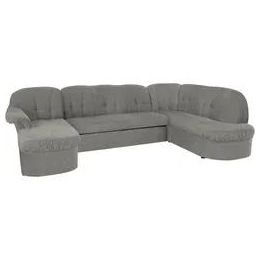 Wohnlandschaft DOMO collection "Pegnitz U-Form" Sofas Gr. B/H/T: 292 cm x 82 cm x 180 cm, Struktur grob, Recamiere links, ohne Bettfunktion, grau wahlweise mit Bettfunktion