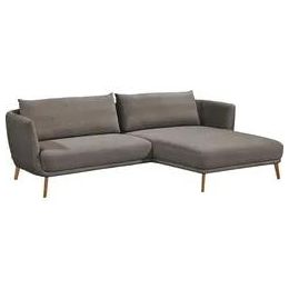 Schöner Wohnen Ecksofa SCHÖNER WOHNEN-KOLLEKTION "Pearl - 5 Jahre Hersteller-Garantie, auch in Bouclé L-Form" Sofas Gr. B/H/T: 270cm x 71cm x 160cm, Velours, Longchair rechts, grau (stone) Maße (BHT): 27071160 cm, Füße aus Massivholz