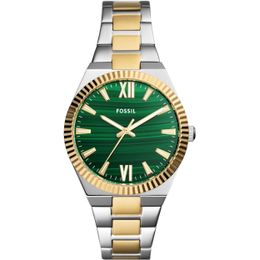 Quarzuhr Fossil "SCARLETTE" Armbanduhren silberfarben, goldfarben, grün Damen Quarzuhren