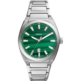 Quarzuhr Fossil "EVERETT" Armbanduhren silberfarben, grün Herren Uhren