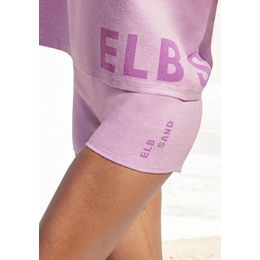 ELBSAND Strickhose '-Kurze Hose' Rosa Gr. 44/46 für Damen. Mit Logoschriftzug, Logostickerei. Bequem. Nachhaltig.