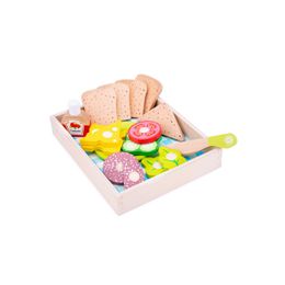 New Classic Toys® Spielzeug-Polizei Einsatzset Schneideset Sandwich Picknick-Set mit Holzkiste Kinderküchen-Zubehör