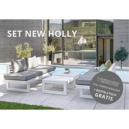 Stern New Holly-Set 2 Lounges mit Beistelltisch + 1 Beistelltisch gratis Weiß