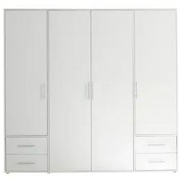 Kleiderschrank Schlafkontor "Valencia" Schränke Gr. B/H/T: 206cm x 195cm x 60cm, 4 St., weiß (weiß / weiß)