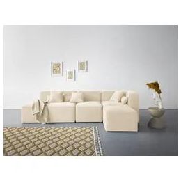 Ecksofa Andas "Sundstrup L-Form" Sofas Gr. B/H/T: 303 cm x 76,5 cm x 93 cm, Struktur weich, Recamiere links, beige Modulserie, individuelle Zusammenstellung