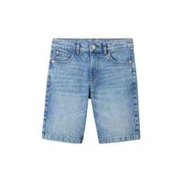 Tom Tailor Jungen Jeansshorts mit recycelter Baumwolle, blau, Uni, Gr. 140
