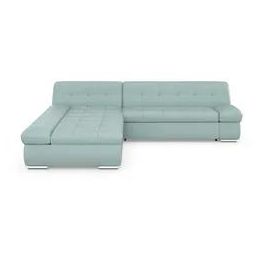 Ecksofa DOMO collection "Mona L-Form" Sofas Gr. B/H/T: 297cm x 80cm x 173cm, Struktur grob, Recamiere links, mit Bettfunktion, grün (mint) wahlweise mit Bettfunktion